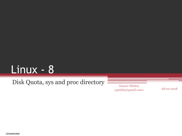 Disk quota and sysd procd | PPT