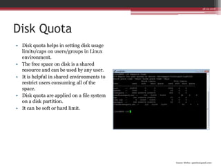 Disk quota and sysd procd | PPT