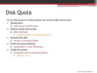 Disk quota and sysd procd | PPTX