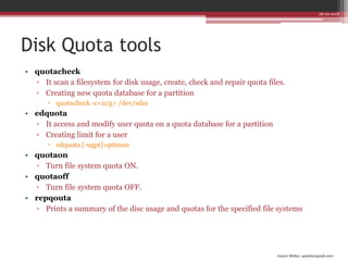 Disk quota and sysd procd | PPTX