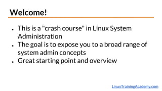 Linux System Administration Crash Course | PDF | Operating Systems | Computer Software and ...