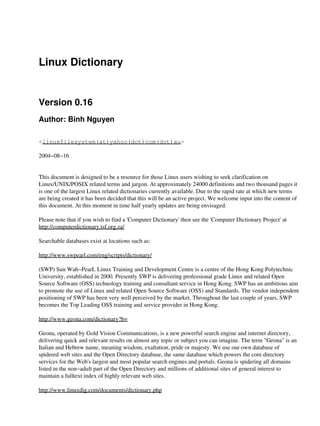 Linux dictionary | PDF