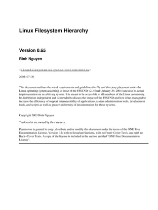 Linux filesystem-hierarchy | PDF