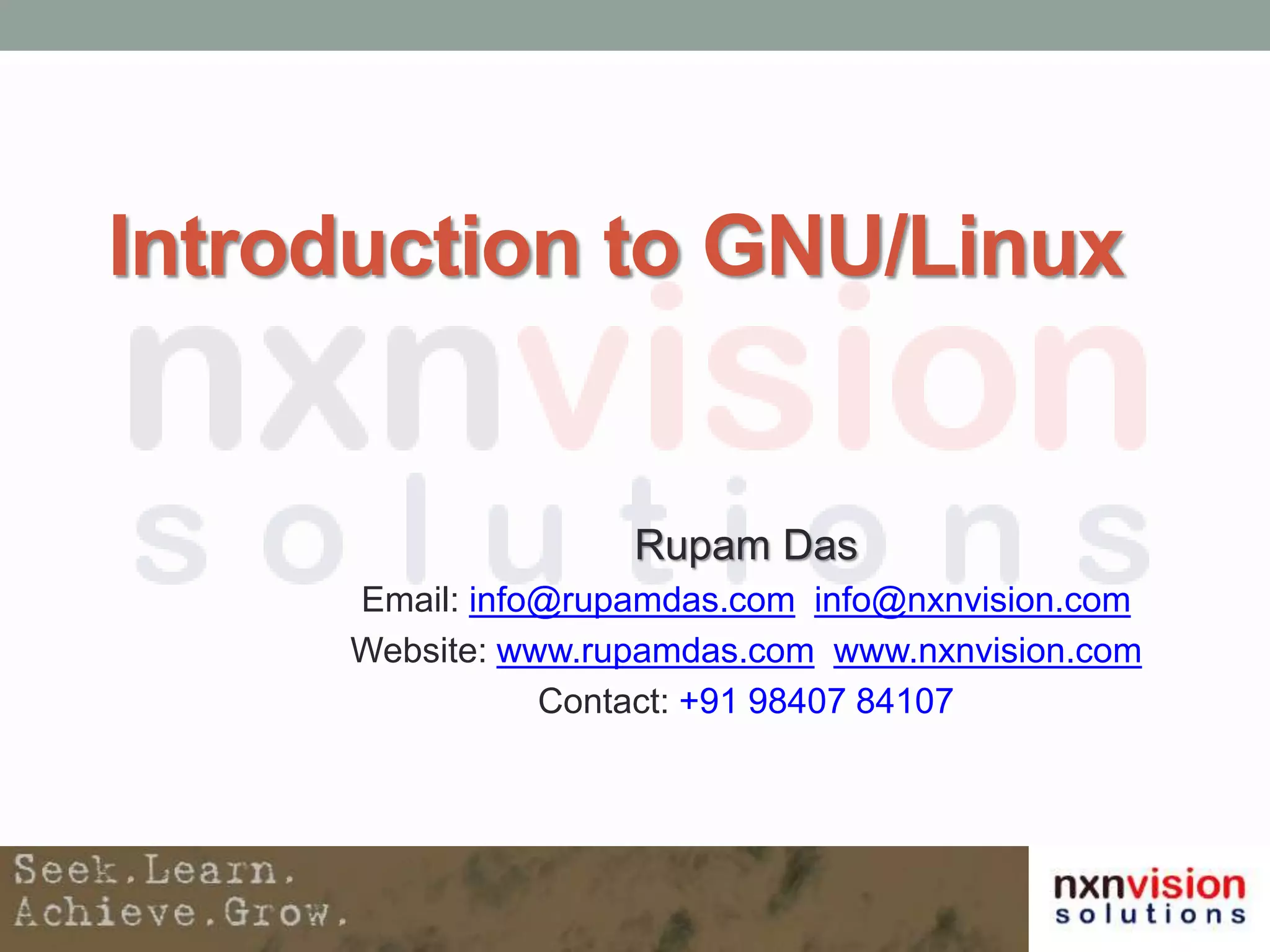 Introduction to GNU/Linux | PPT