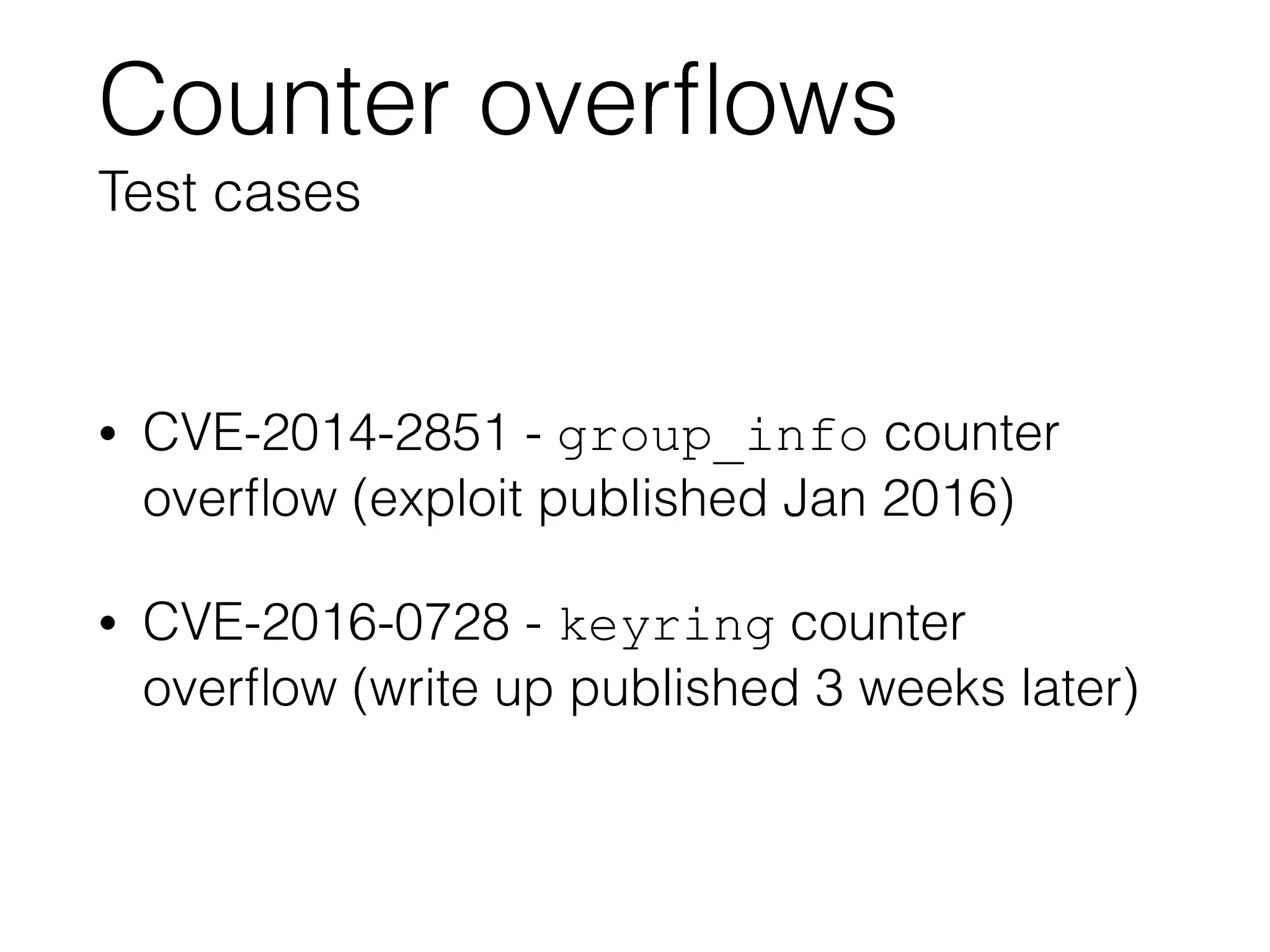Exploitation of counter overflows in the Linux kernel | PPT