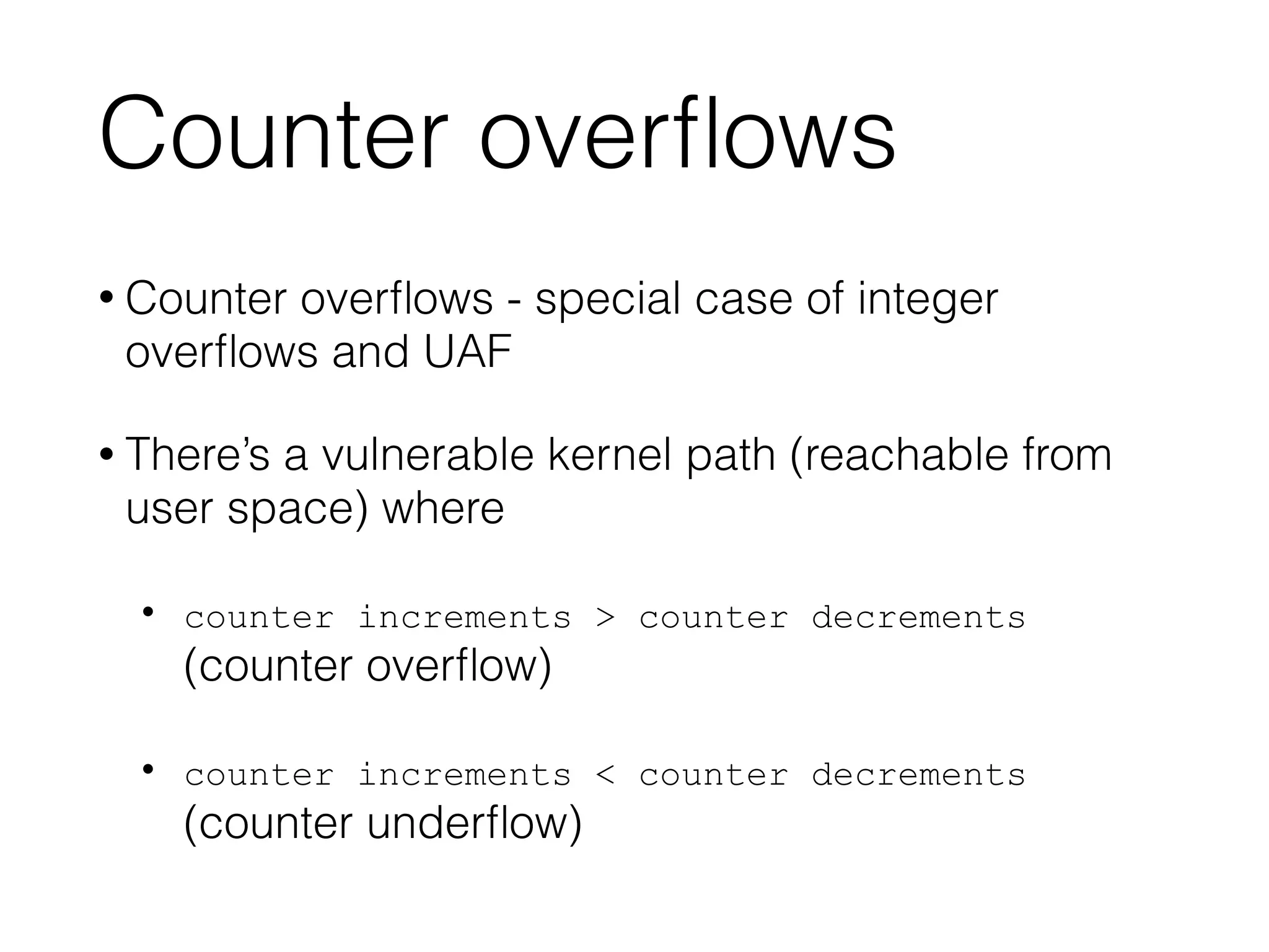 Exploitation Of Counter Overflows In The Linux Kernel Ppt 
