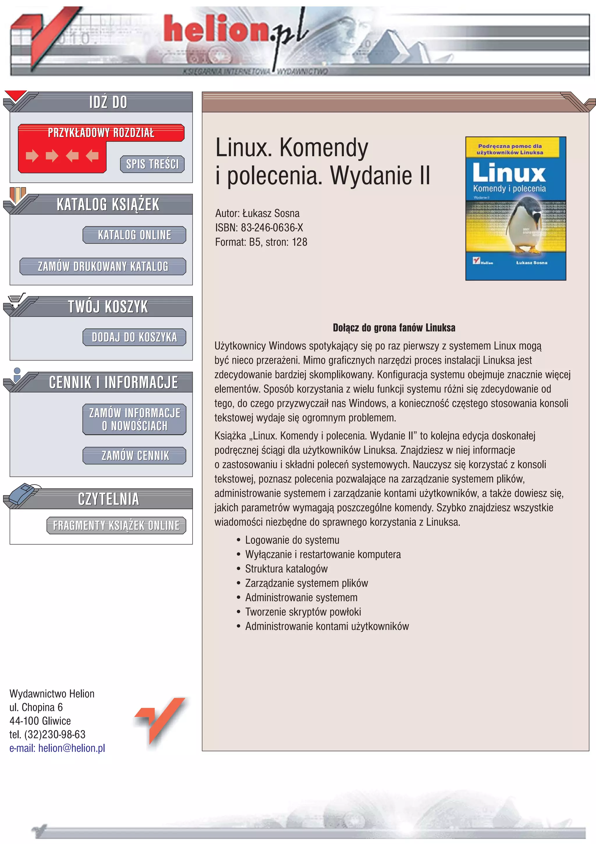 Linux. Komendy i polecenia. Wydanie II | PDF