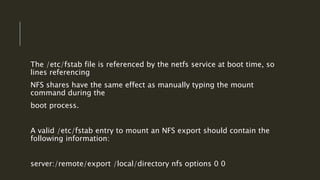 Linux network file system (nfs) | PPTX