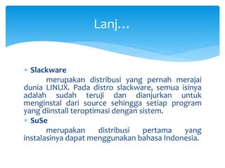 Pengenalan operatin system linux (linux fundamental) | PPT