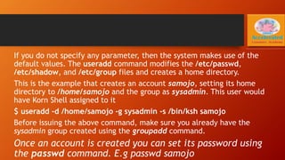 User Administration in Linux | PPSX