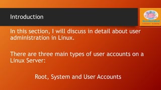 User Administration in Linux | PPSX