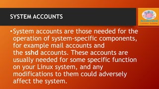 User Administration in Linux | PPSX
