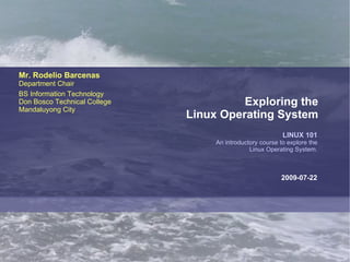 Linux 101 Exploring Linux OS | ODP | Operating Systems | Computer Software and Applications