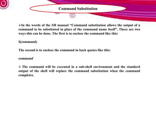 Command Substitution - R.D.Sivakumar | PPTX