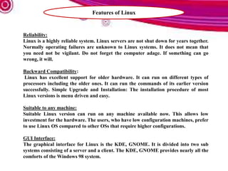 Features of LINUX - R.D.Sivakumar | PPT