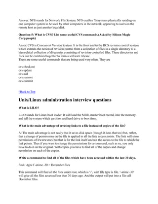 Linux admin interview questions | PDF