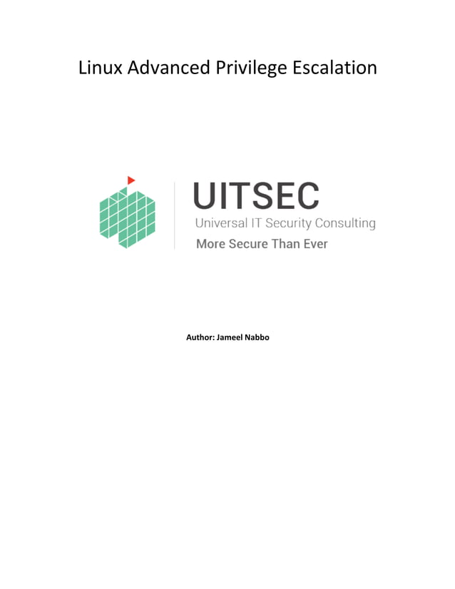 Linux advanced privilege escalation | PDF