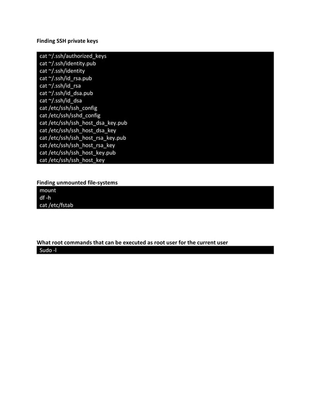 Linux advanced privilege escalation | PDF
