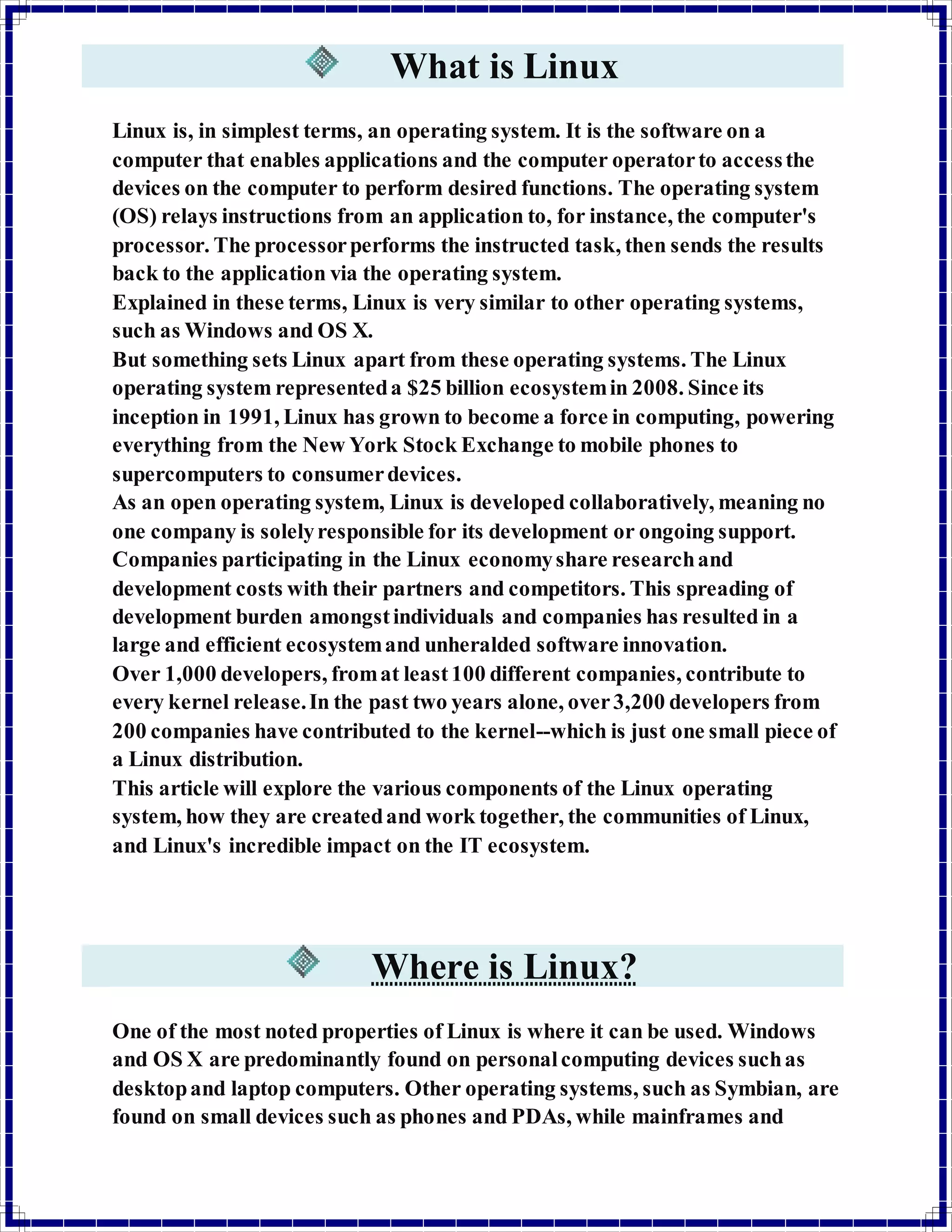 commands that's are commonly used in linux | DOCX