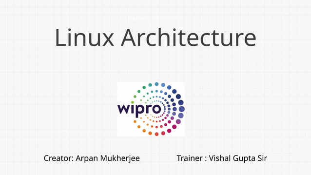 Linux Architecture Entire by Arpan Mukherjee | PPT