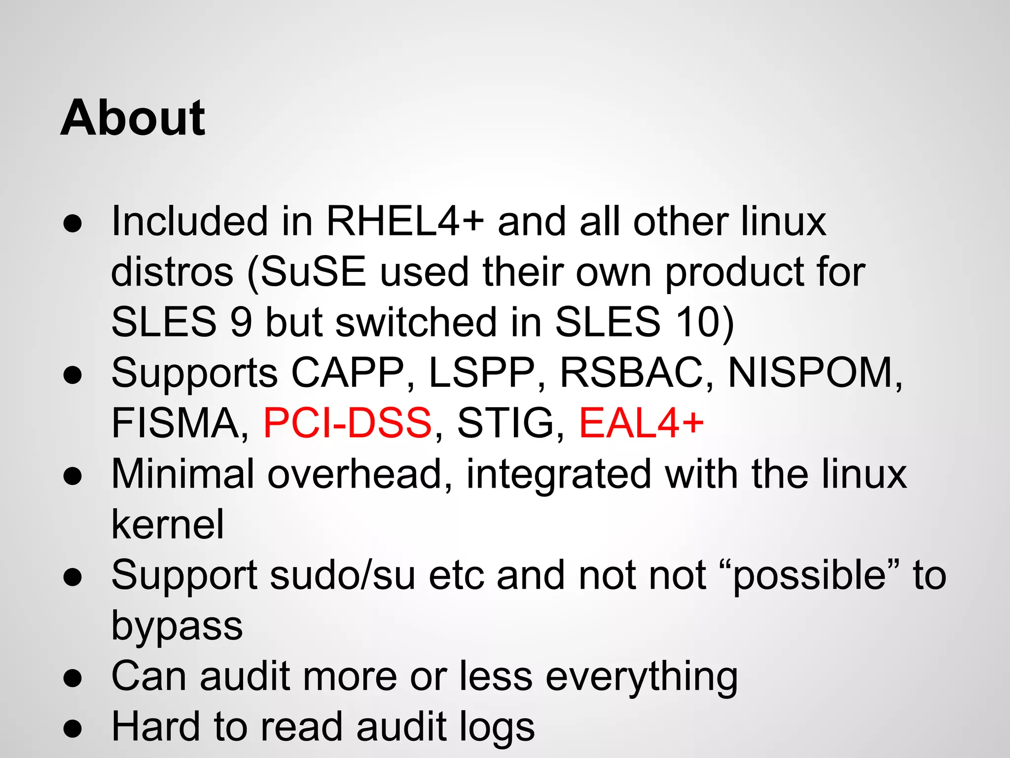 Linux Audit Framework Ppt