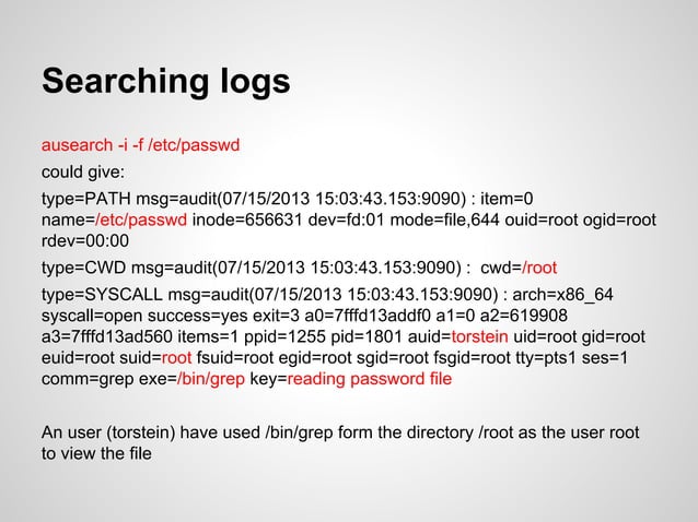 Linux Audit Framework Pdf Operating Systems Computer Software And