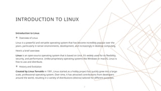 Linux Basic having information about basic of linux | PPT
