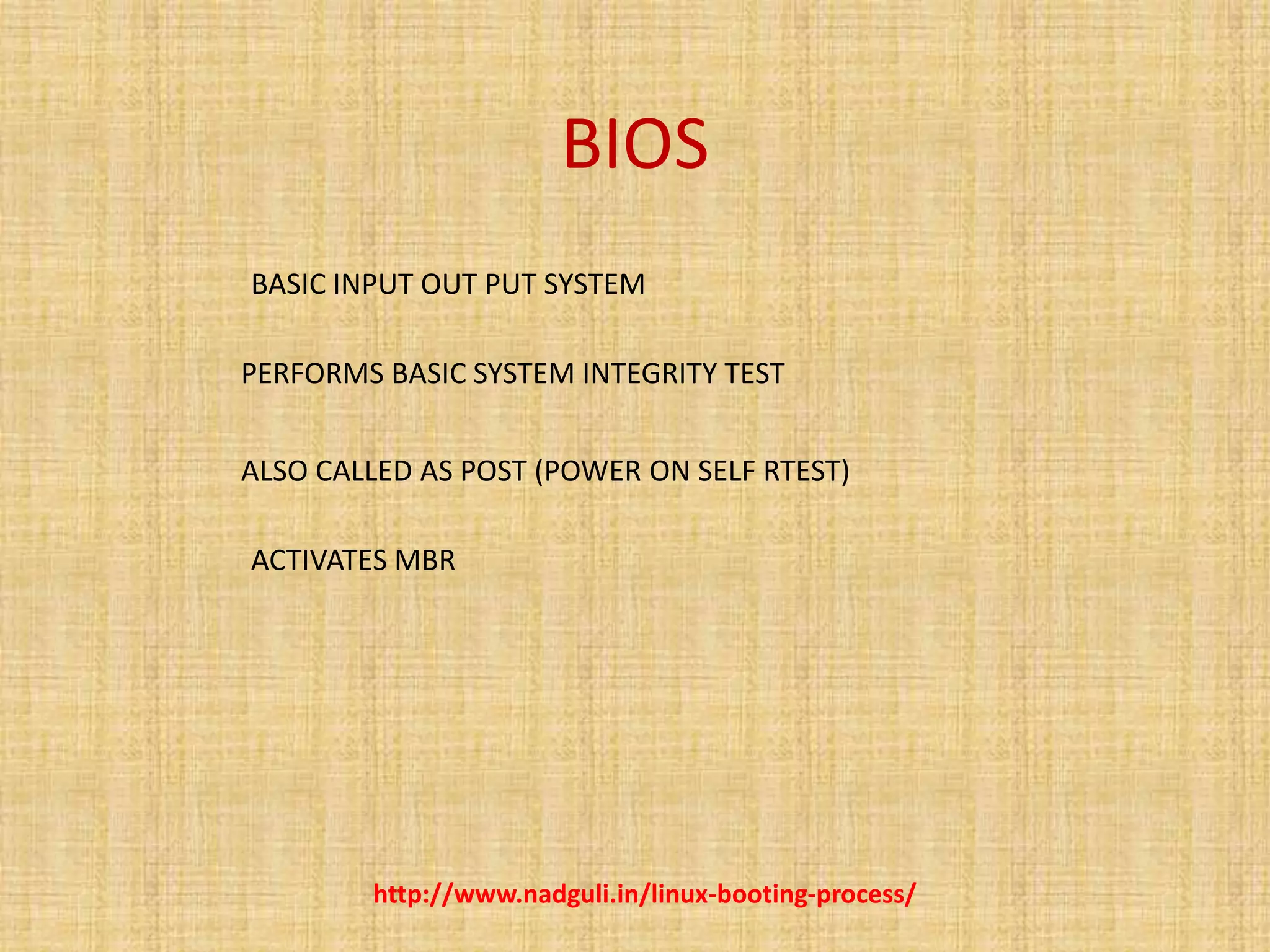 Linux Booting Process Ppt