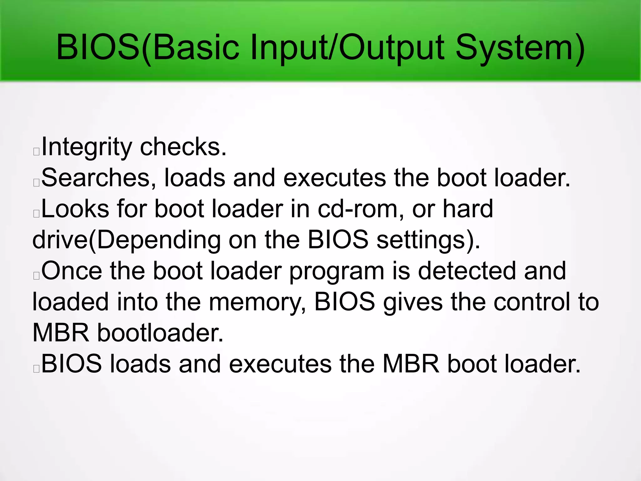 Linux boot process | PPTX | Computing | Technology & Computing