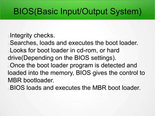 Linux boot process | PPTX | Computing | Technology & Computing