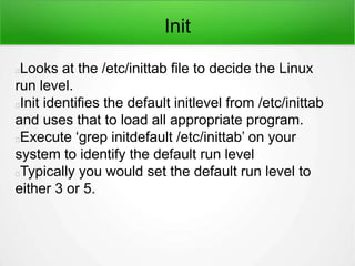 Linux boot process | PPTX | Computing | Technology & Computing