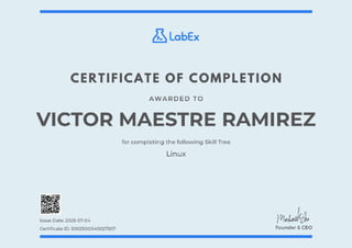 Linux Certificate of Completion - LabEx Certificate | PDF