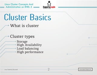 Linux Cluster Concepts | PDF