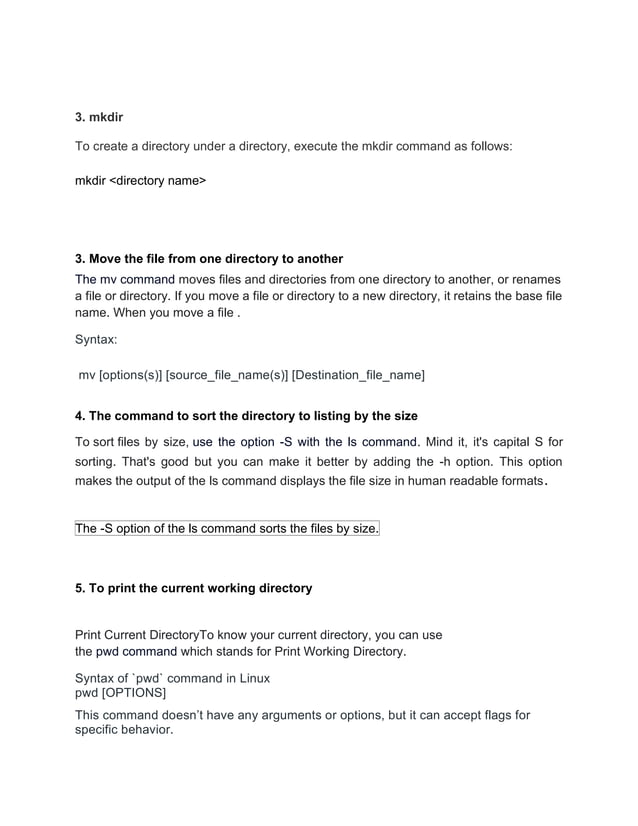 linux commands.pdf | Operating Systems | Computer Software and Applications