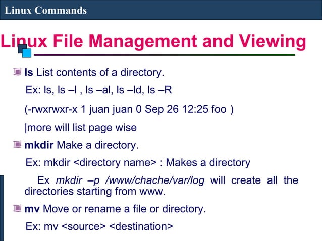 Linux commands and file structure | PPT