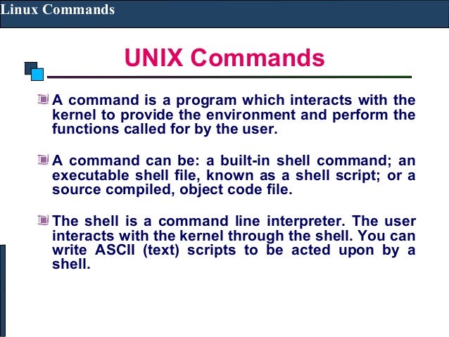 Linux commands and file structure
