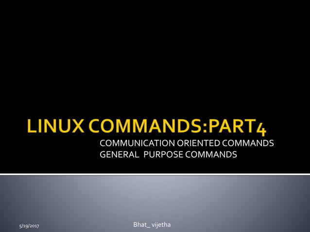 Linux commands part4 | PPTX | Operating Systems | Computer Software and Applications