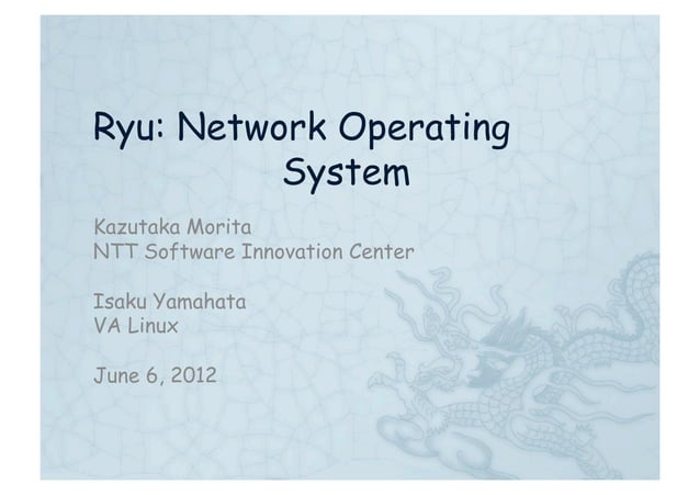 Ryu: network operating system | PDF
