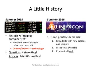 LinuxCon/ContainerCon Japan 2016 "Networking Containers in Ultra-Low Latency Environments" | PDF ...