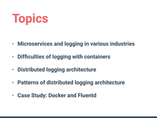Distributed Logging Architecture in Container Era | PDF | Databases | Computer Software and ...