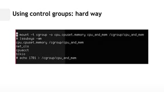 Linux cgroups and namespaces | PDF