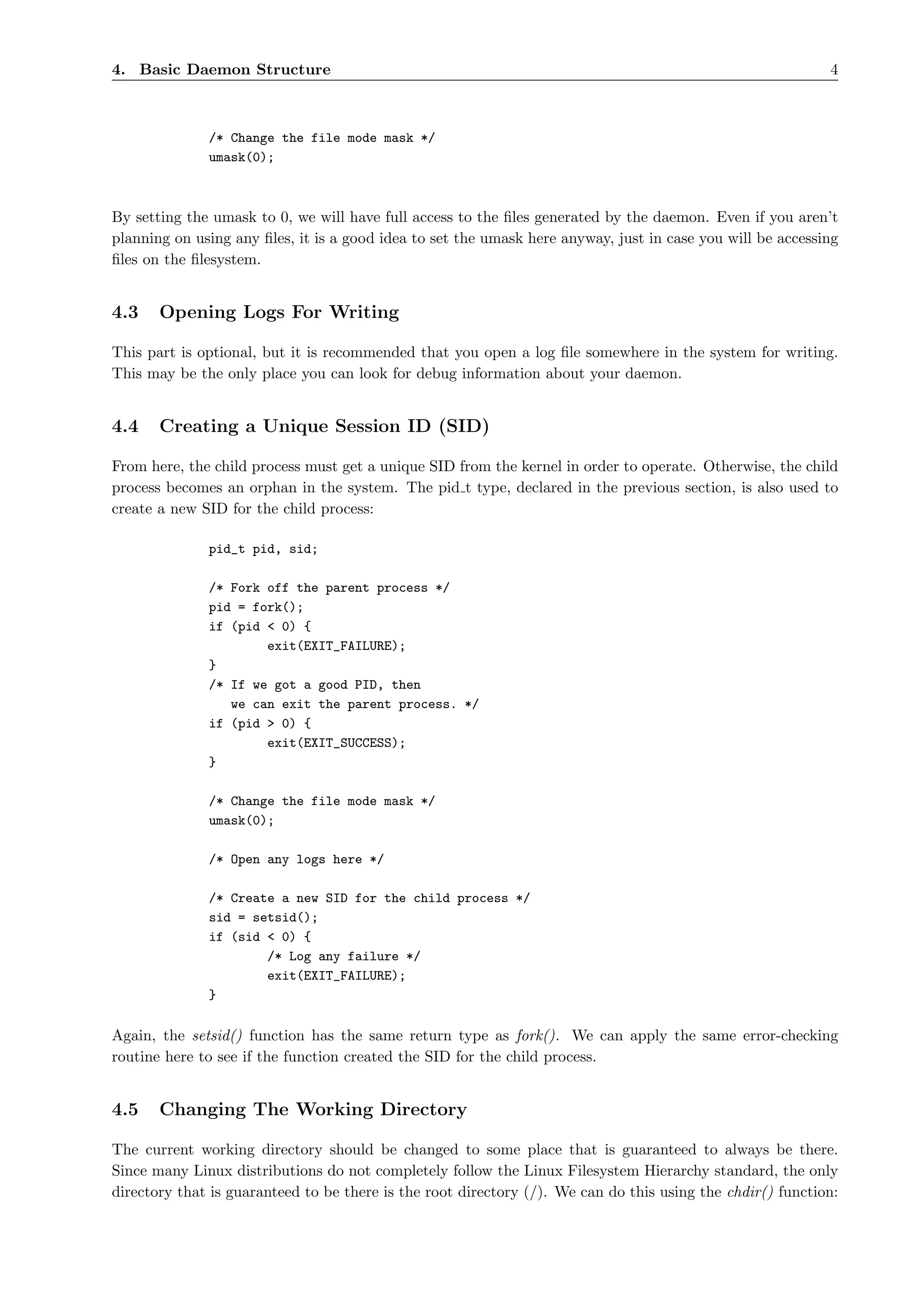 Linux Daemon Writting Pdf Operating Systems Computer Software And