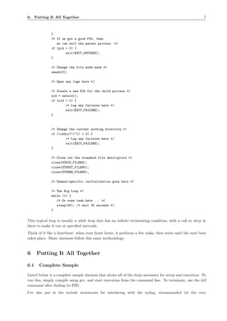 Linux Daemon Writting | PDF | Operating Systems | Computer Software and Applications