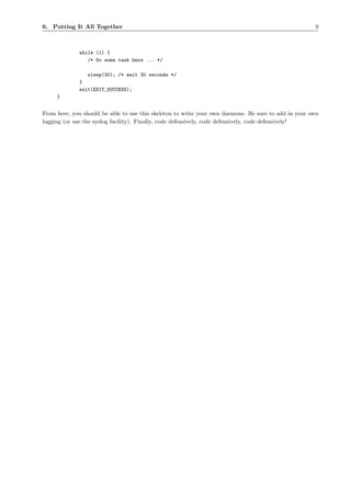 Linux Daemon Writting | PDF | Operating Systems | Computer Software and Applications