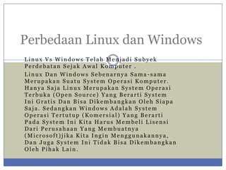 Linux dan windows | PPT