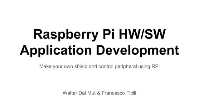 Raspberry Pi - HW/SW Application Development | PDF | Operating Systems | Computer Software and ...