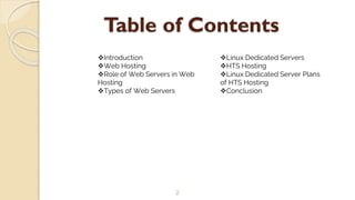 Linux Dedicated Server Plans | PPT