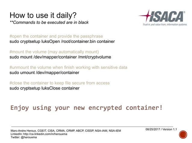 Linux encrypted container | PPT