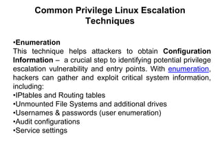 PENTRATION TESTING Linux Escalation.ppt