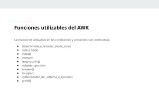 Linux Essentials - AWK_v2, introduccion, ejemplos | PPTX